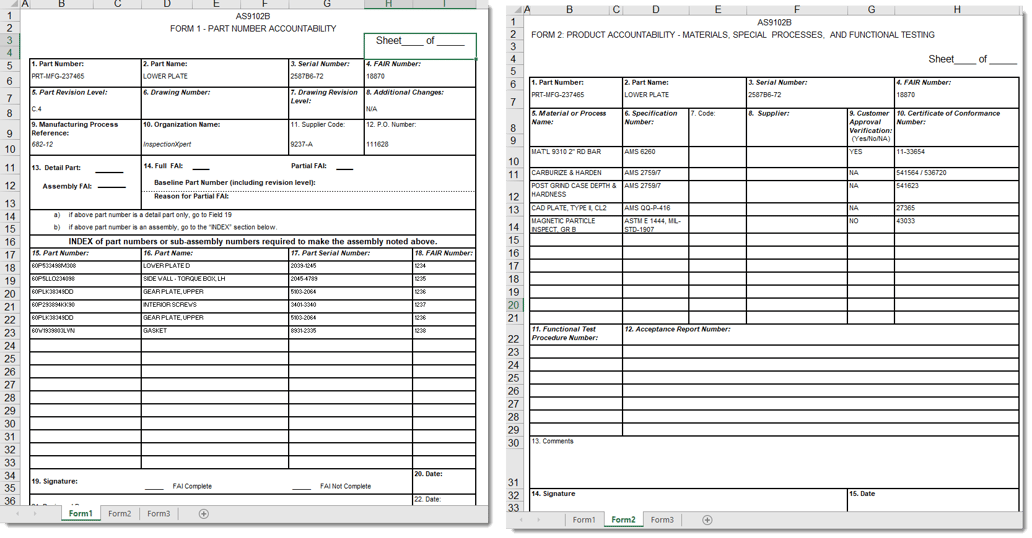 How to populate Forms 1 and 2 of your AS9102 report