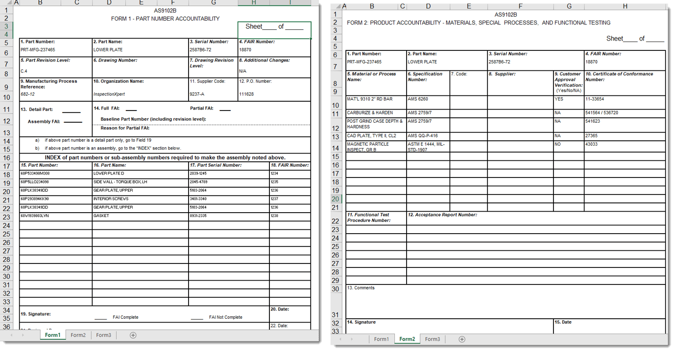 How to populate Forms 1 and 2 of your AS9102 report