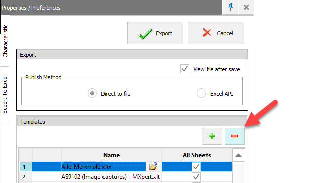How can I customize my Excel Template List?