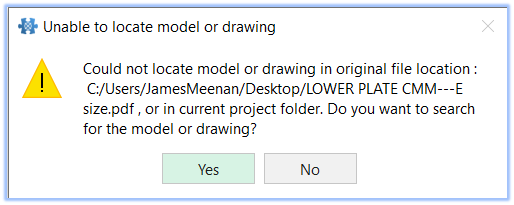 Locate a missing drawing